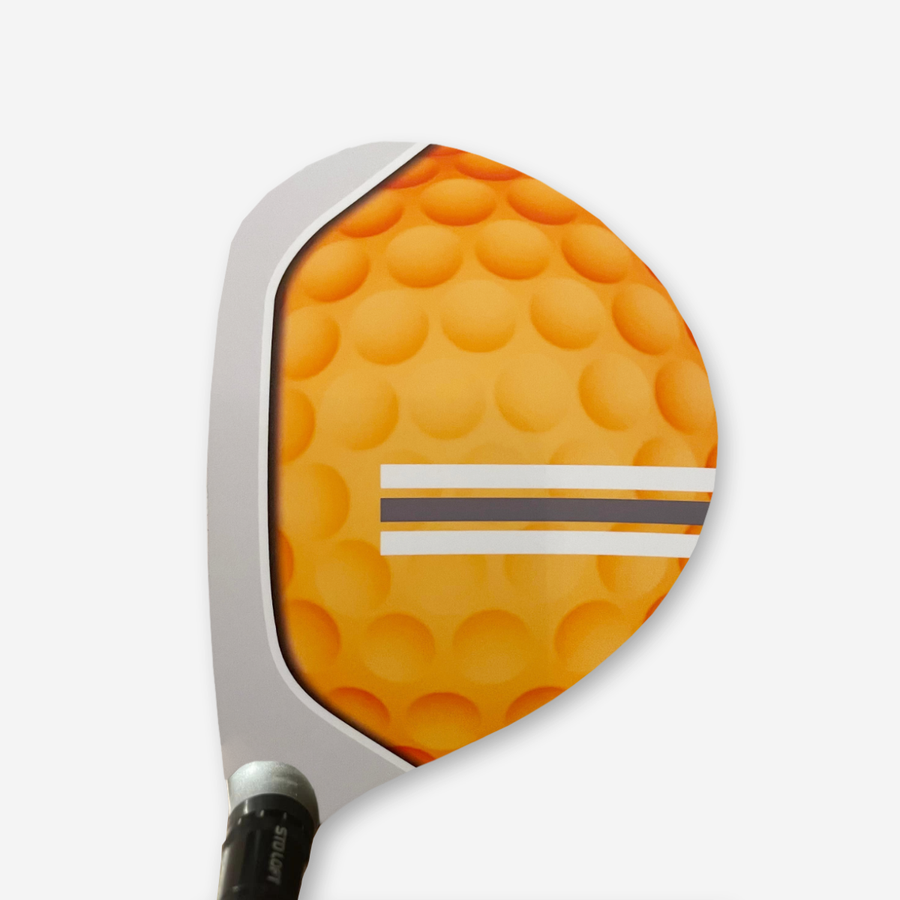 Orange and White Golf Ball Golf Club Wrap